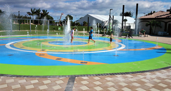 Commercial splash pad installation - oasis